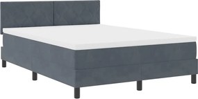 Postel s boxspringem s čelo Tmavě šedá 160 x 200 cm samet 3339249