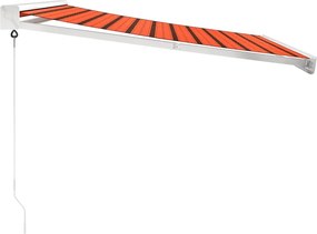 Zatahovací markýza oranžová a hnědá 3,5 x 2,5 m textil a hliník 3154542