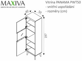 MAXIVA Vitrína - PANAMA PWT50, dub riviéra/bílá