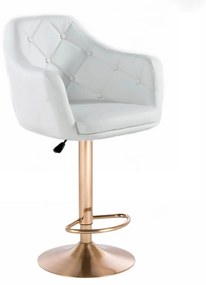 LuxuryForm Barová židle ANDORA na zlatém talíři - bílá
