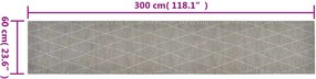 Kuchyňský koberec omyvatelný Kosočtverce 60 x 300 cm samet 136566