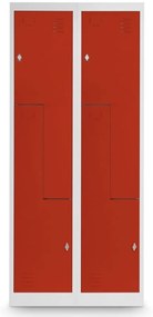 Rauman Kovová šatní skříň Z 80 x 50 x 180 cm, otočný zámek - červená