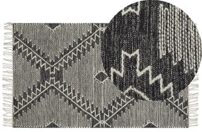 Bavlněný koberec 80 x 150 cm černý/bílý ARBAA Beliani