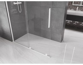 Mexen Velar, posuvné dveře do otvoru typ Walk-In 140 cm, 8mm čiré sklo, bílá, 871-140-000-03-20