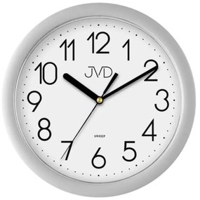 JVD Plastové netikající tiché hodiny JVD sweep HP612.7 - metalická stříbrná