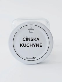 Samolepka na kořenky ČÍNSKÁ KUCHYNĚ průhledná 5 cm tučné písmo