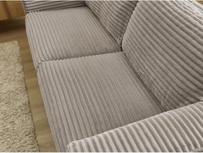 Taupe manšestrová pohovka na každodenní spaní/rozkládací 220 cm Hugo – Bobochic Paris