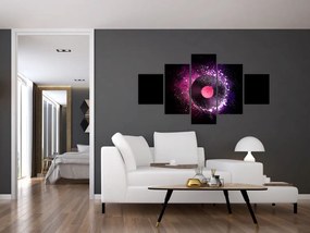 Obraz - Vinylová deska v růžovo-fialových (125x70 cm)