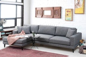 Designová rohová sedačka Santino 303 cm tmavě šedá - levá