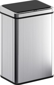 HOMCOM Senzorový koš na odpadky 40L, nerezová ocel, automatický odpadkový koš s víkem s funkcí tichého zavírání, pohybový senzor, 35,5 x 26 x 55 cm, …