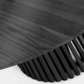 OnaDnes -20% Černý dřevěný kulatý jídelní stůl Kave Home Jeanette 90 cm