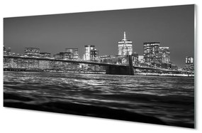 akrylový obraz Bridge river panorama 140x70 cm