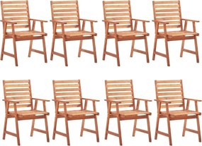 vidaXL Zahradní jídelní židle 8 ks masivní akáciové dřevo [3078319] Barva: Hnědá