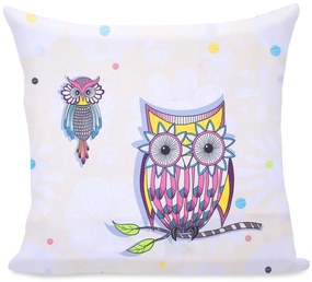 Povlak na polštář Decoking Cute Owls barený, velikost 80x80