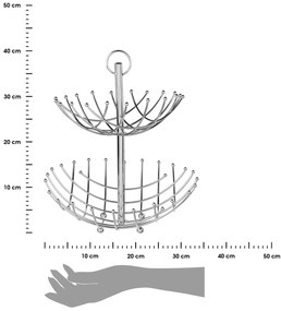 Kovový 2-patrový košík na ovoce Spiral, 36x40 cm