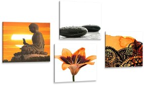 Set obrazů Feng Shui v jedinečném stylu Varianta: 4x 60x60