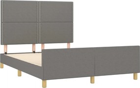 Rám postele bez matrace tmavě šedý 140 x 190 cm textil 3124969