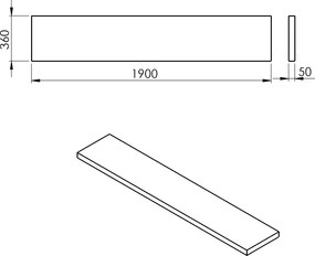 Sapho AVICE deska 190 x 36 cm dub tmavý AV19611