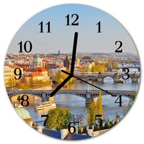 Nástěnné hodiny obrazové na skle - Město Praha