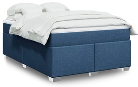 Box spring postel s matrací modrá 140x200 cm textil 3285143
