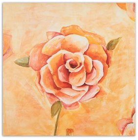Obraz na plátně Oranžové růže Květiny - 40x40 cm