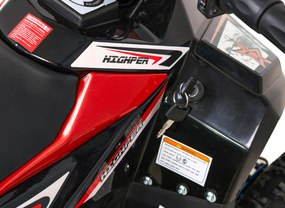 Ramiz Čtyřkolka na baterie E-STAR červená 35 km/h + motor 1000W + nafukovací kola + nastavení sedadla