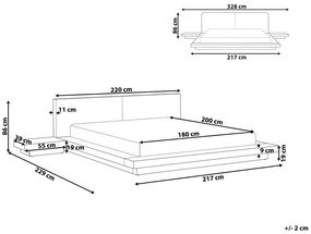 Vodní postel s nočními stolky 180 x 200 cm tmavé dřevo ZEN Beliani