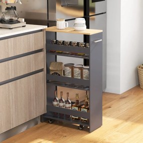 Costway Vozík do výklenku 20 cm široký 4patrový kuchyňský vozík úzká výklenková