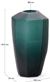 Skleněná váza v petrolejové barvě (výška 45 cm) Geonix – Kave Home