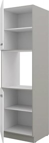 BIANCA sb | vysoká skříňka 60 DP-210 2F na vestavnou troubu | 60 cm | světle šedá/bílá lesk