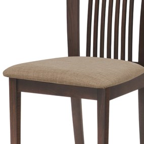 Jídelní židle LUCAS, masiv buk ořech/látkový béžový potah