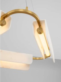 Krémové/v mosazné barvě LED stmívatelné závěsné svítidlo v dekoru mramoru ø 63 cm Aider – Nova Luce