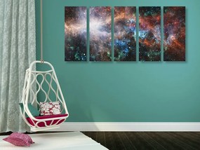 5-dílný obraz nekonečná galaxie - 200x100 cm