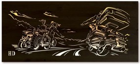 Li-Go "Motorkáři" světelný obraz 230V 120x50cm provedení povrchu: bříza