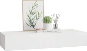 Nástěnná police se zásuvkou bílá 60 x 23,5 x 10 cm MDF 330255