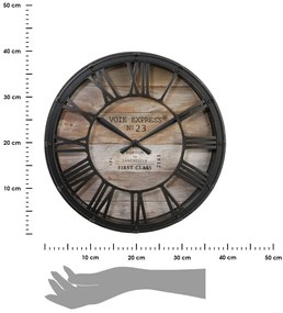 Nástěnné hodiny No.23, černá/hnědá