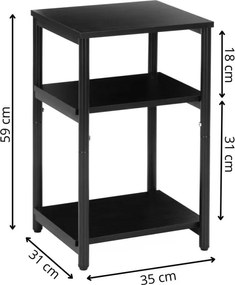 Noční stolek SPRINGOS HF0063 černý