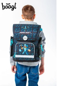 BAAGL Školní aktovka Ergo Minecraft Blue Axe