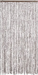 Závěs proti hmyzu taupe a bílý 100 x 220 cm Chenille 325462