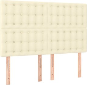 Box spring postel s matrací a LED krémová 140x190 cm umělá kůže 3135941