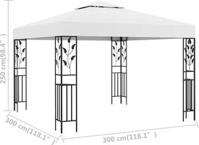 Altán 3 x 3 m bílý 180 g/m² 312242