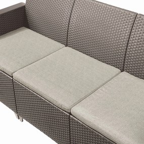 KETER ELODIE 3 SEATER Set zahradní s úložným stolem, cappuccino/béžová 17212057