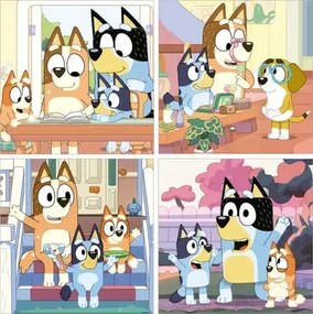 EDUCA Puzzle v kufříku Bluey 4v1 / (12  16  20  25 dílků) / od 3 let