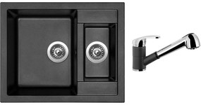 Set Sinks CRYSTAL 615.1 Metalblack + baterie Sinks LEGENDA S Metalblack