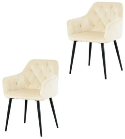 LuxuryForm Jídelní židle Atlanta - krémová - SET 2 ks