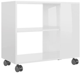 Odkládací stolek bílý s leskem 70 x 35 x 55 cm kompozitní dřevo - Default Title