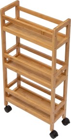Pojízdný koupelnový regál, 3 police, 76 cm, KLUK
