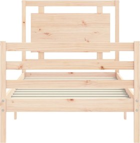 Rám postele s čelem 100 x 200 cm masivní dřevo 3194041