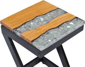 Konferenční stolek 30 x 30 x 50 cm masivní teak a polyresin 281649