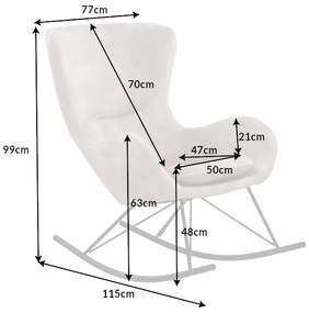 Designové houpací křeslo Sweden šampaňský samet